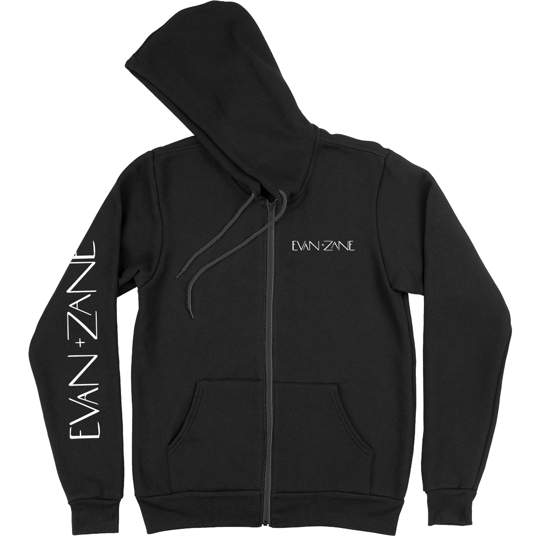 EVAN + ZANE "Logo" Black Zip Hoodie – Evan + Zane